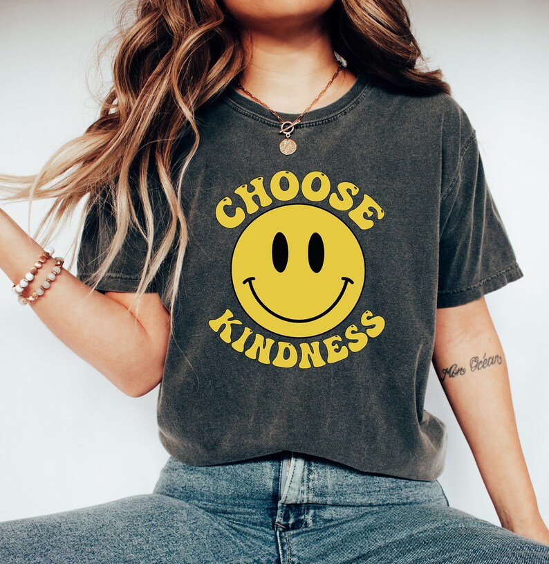 Choose Kindness Smiley Face T-Shirt, Retro Teacher Shirt, Te | Inspire ...