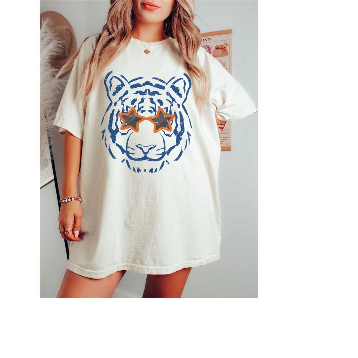 Comfort Colors Retro Blue and Orange Tigers Shirt Tigers Tee | Inspire ...
