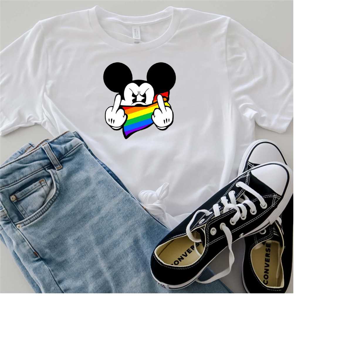 Pride Mickey Mouse Middle Finger Shirt, LGBT Disney Mickey S | Inspire ...