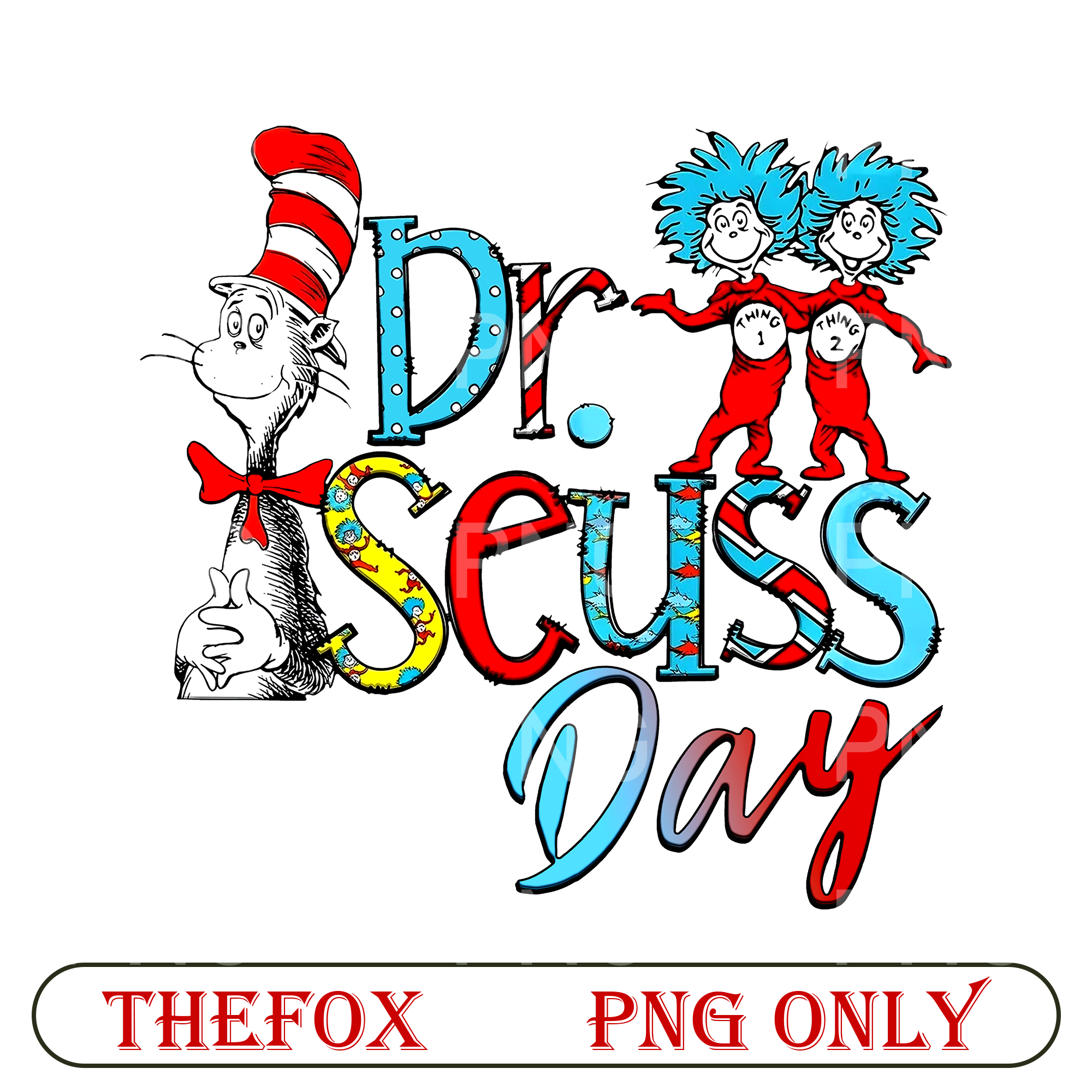 Retro Dr Seuss, Dr Seuss PNG, Dr Seuss Family Matching PNG, | Inspire ...