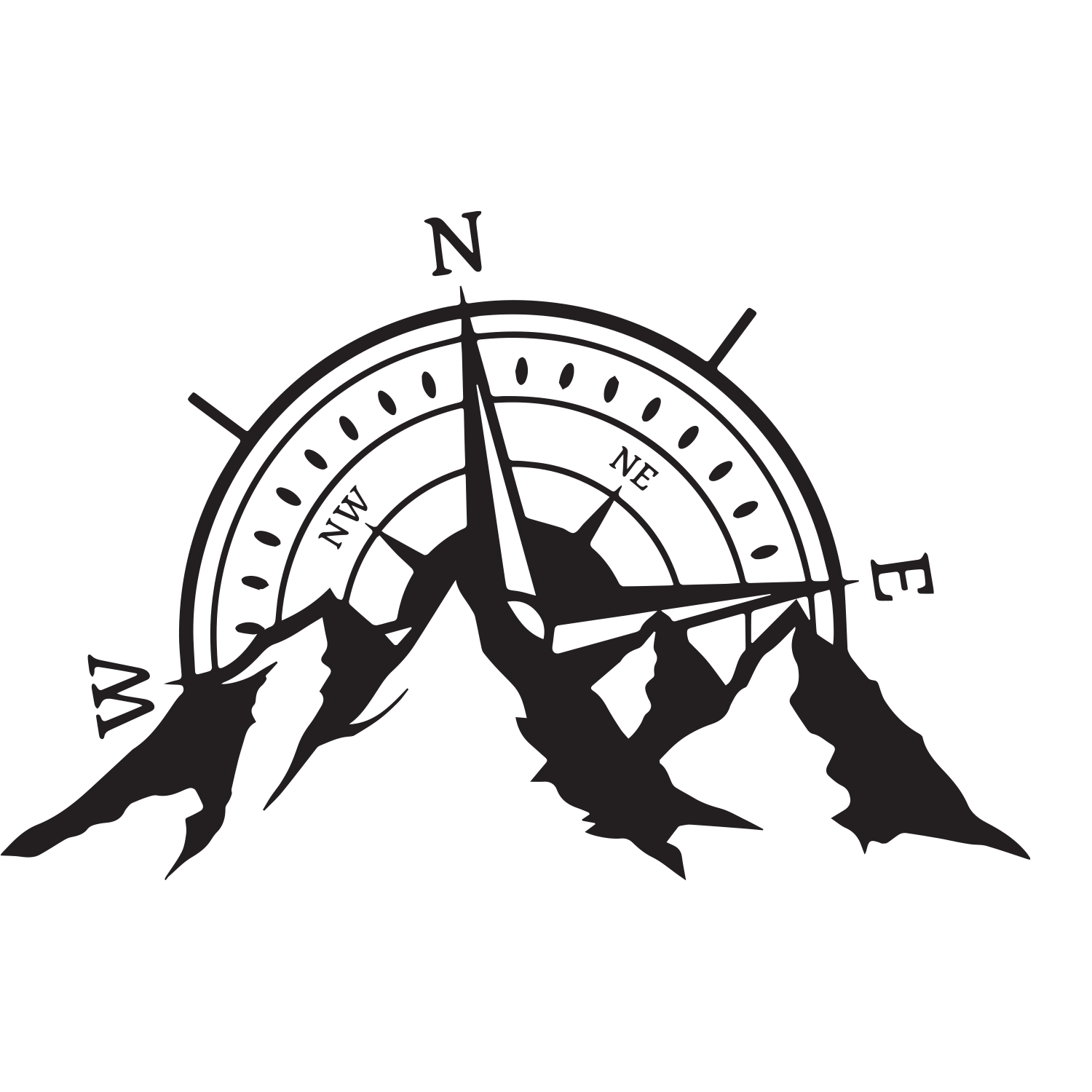Mountain Compass SVG Compass SVG Compass Rose SVG Nautical C | Inspire ...