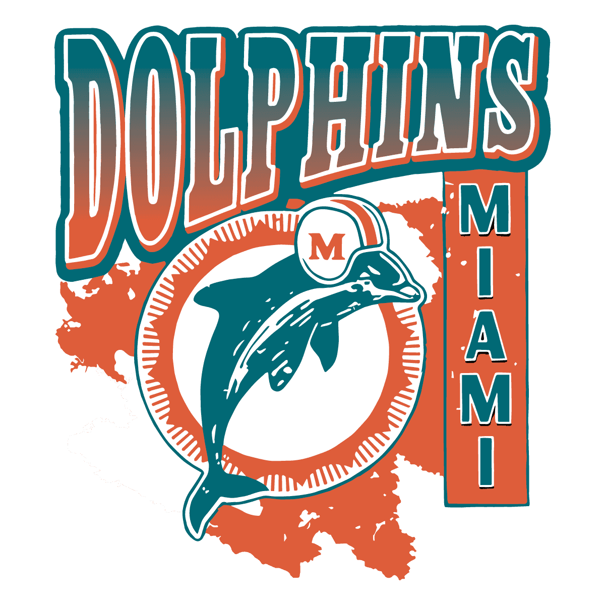 Miami Dolphins Football Logo SVG Digital Download | Inspire Uplift
