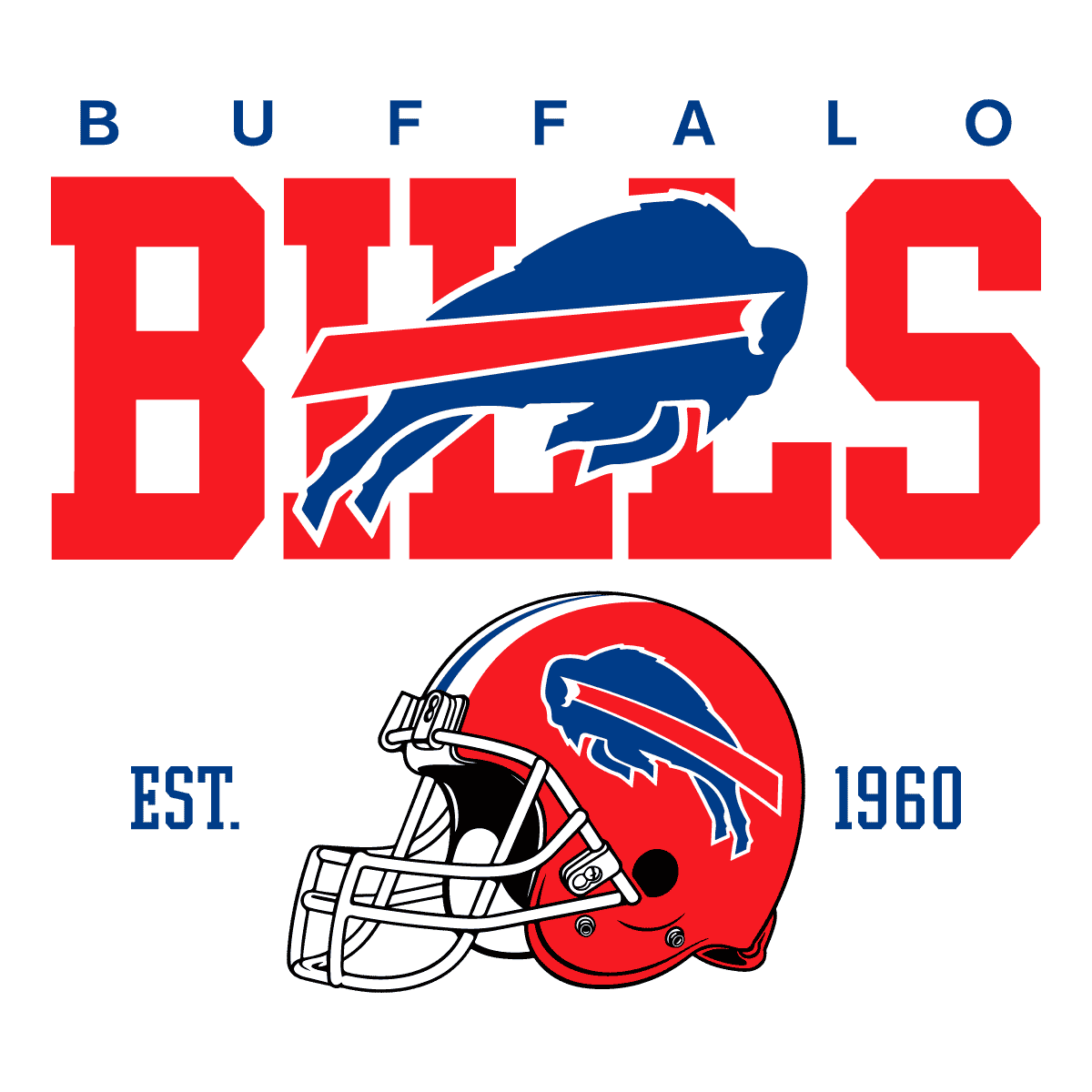 Buffalo Bills Football Helmet SVG Digital Download | Inspire Uplift