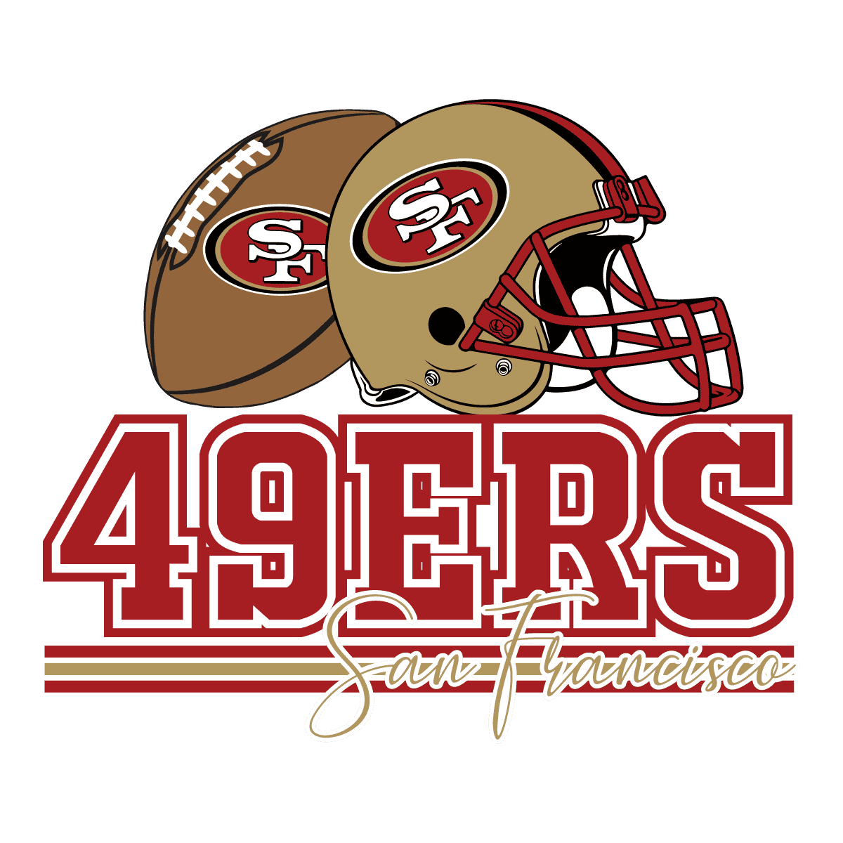 San Francisco 49ers Football Helmet SVG Digital Download | Inspire Uplift