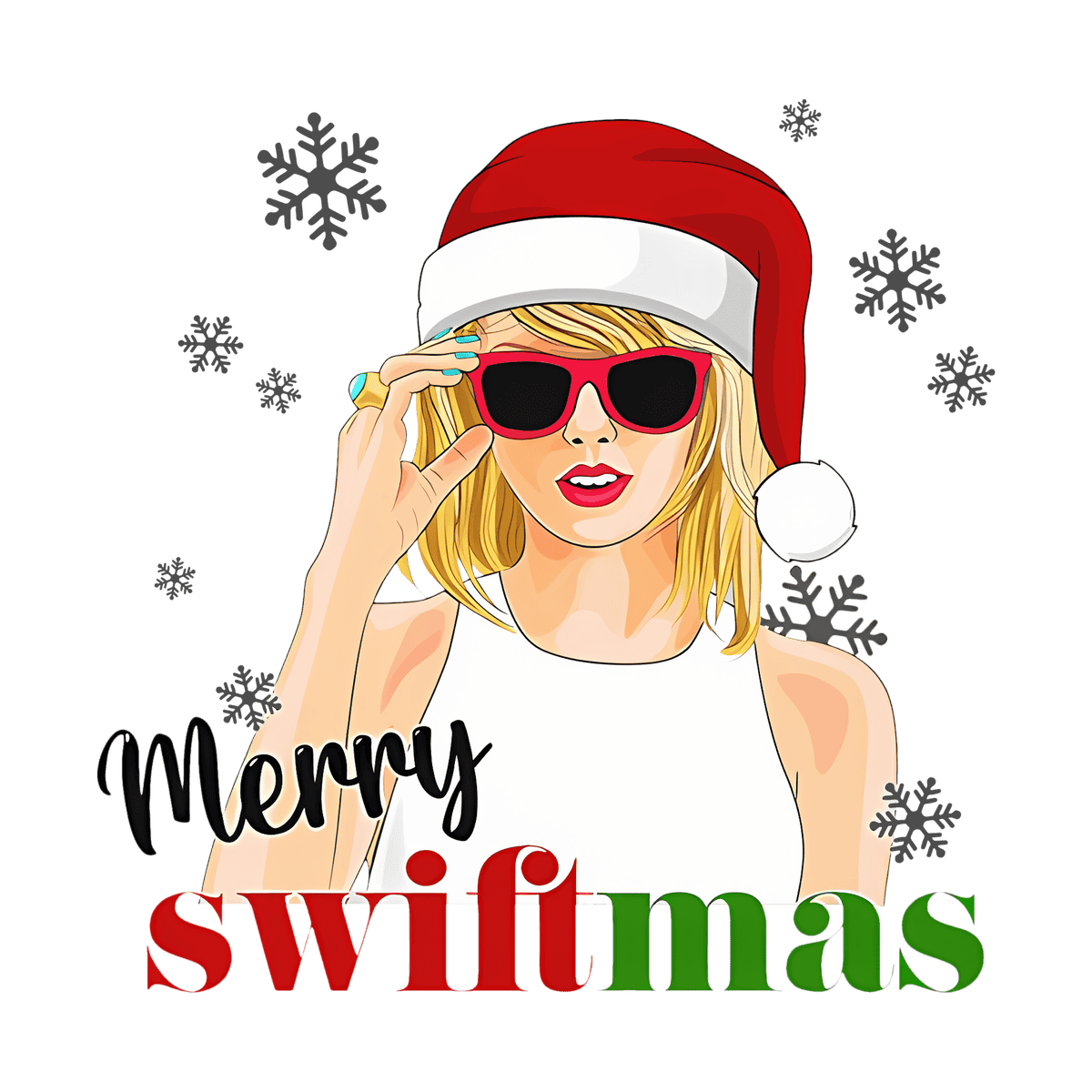 Retro Merry Swiftmas Santa Hat PNG | Inspire Uplift