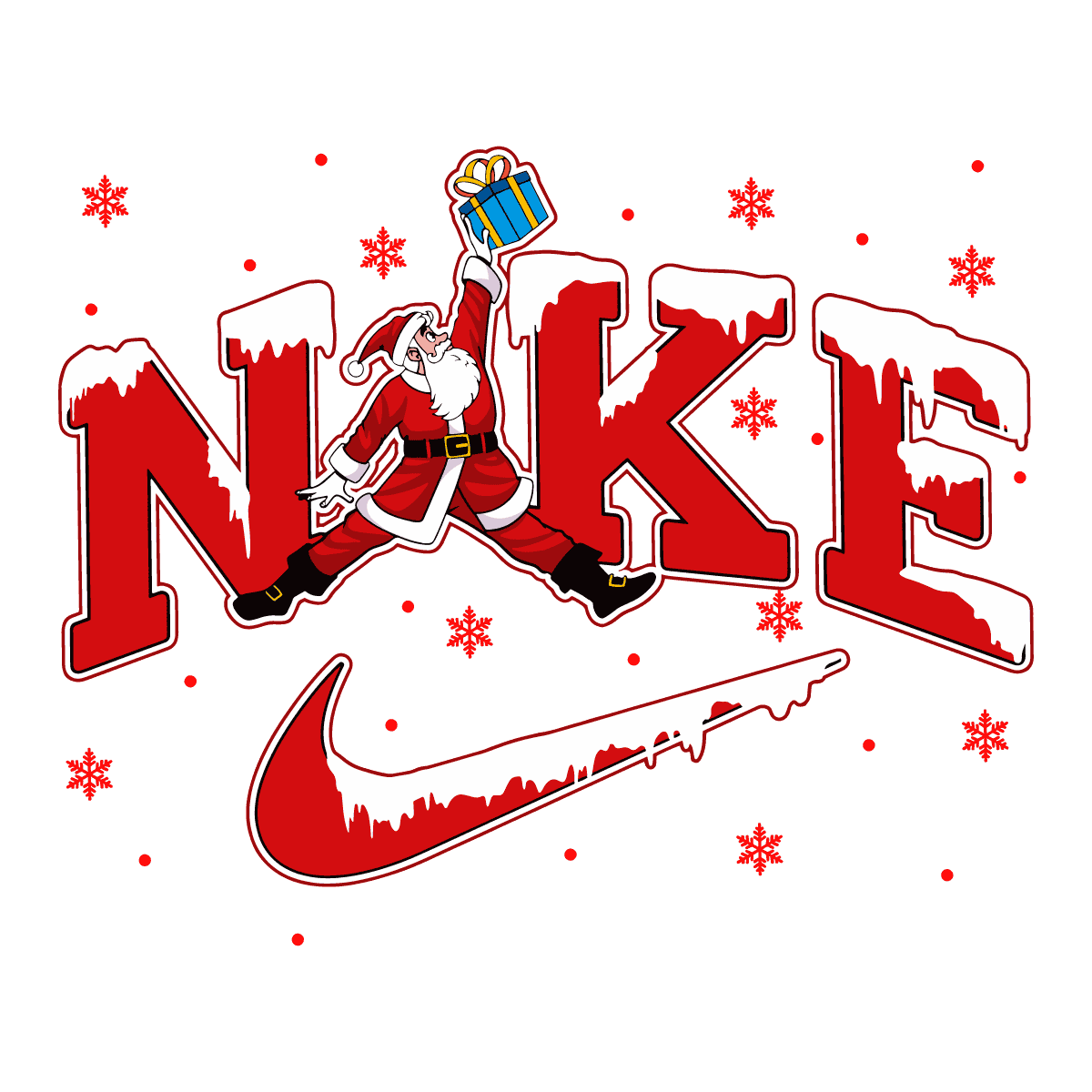 Cute Santa Christmas Nike Logo SVG | Inspire Uplift