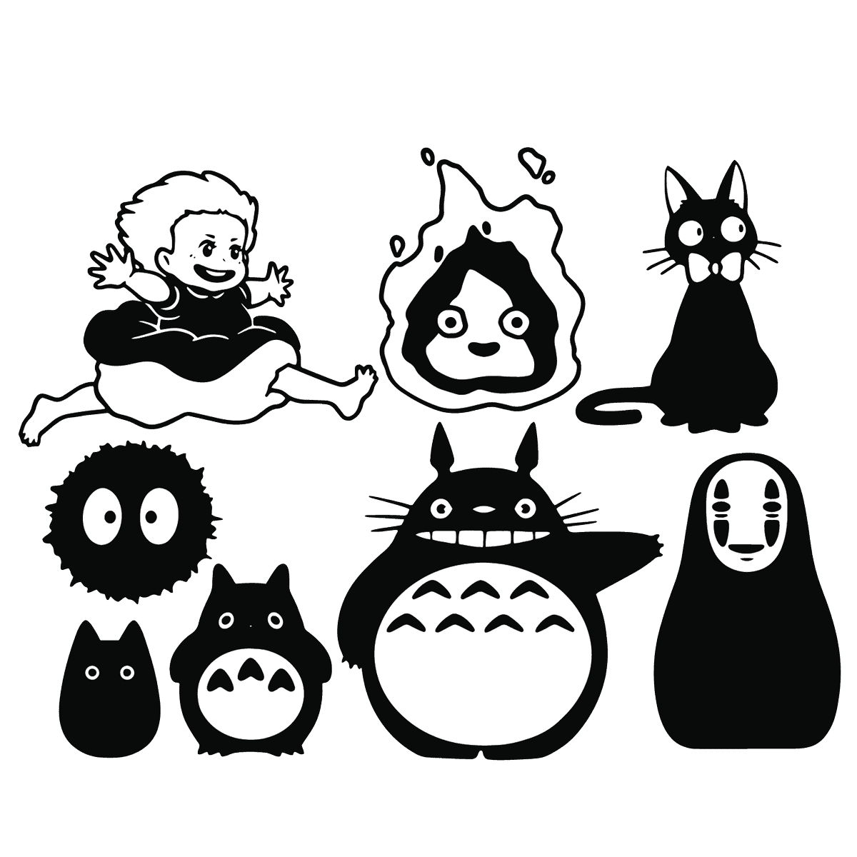 Vintage Studio Ghibli SVG Bundle Silhouette Files | Inspire Uplift