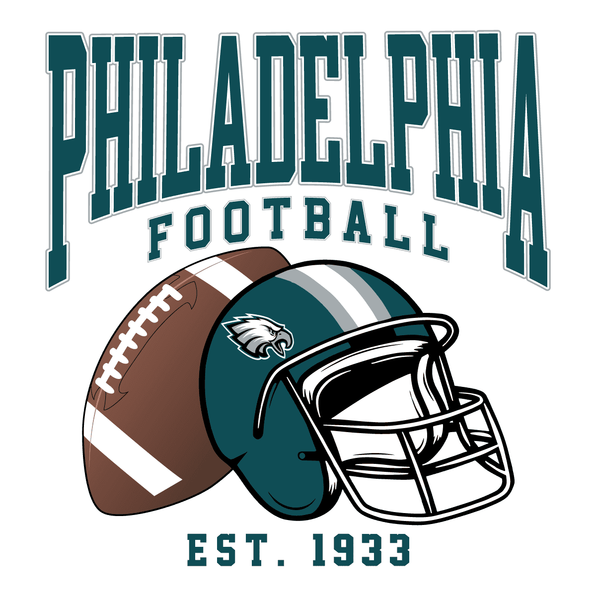 Philadelphia Eagles 1933 Football Helmet SVG Download | Inspire Uplift