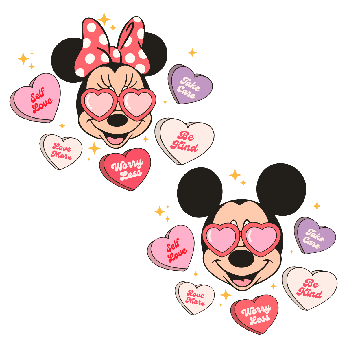 Minnie And Mickey Self Love Take Care SVG | Inspire Uplift