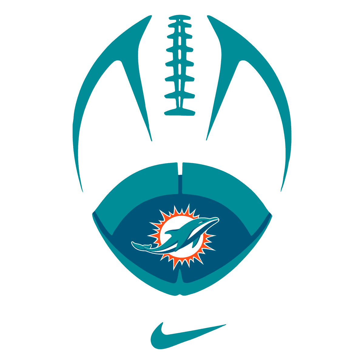 Football Miami Dolphins Logo SVG Digital Download Untitled | Inspire Uplift