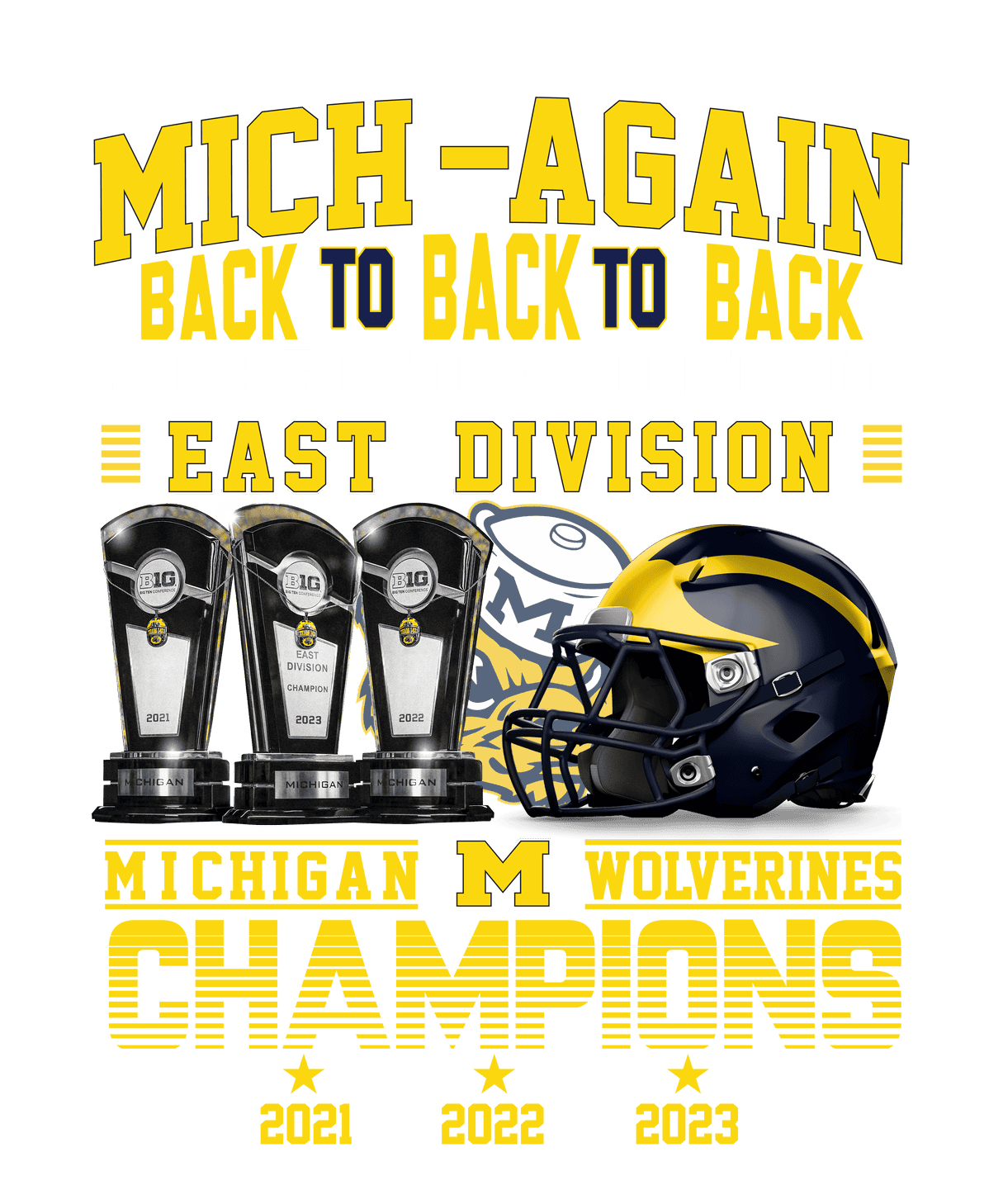 Michigan Back To Back Big Ten PNG | Inspire Uplift