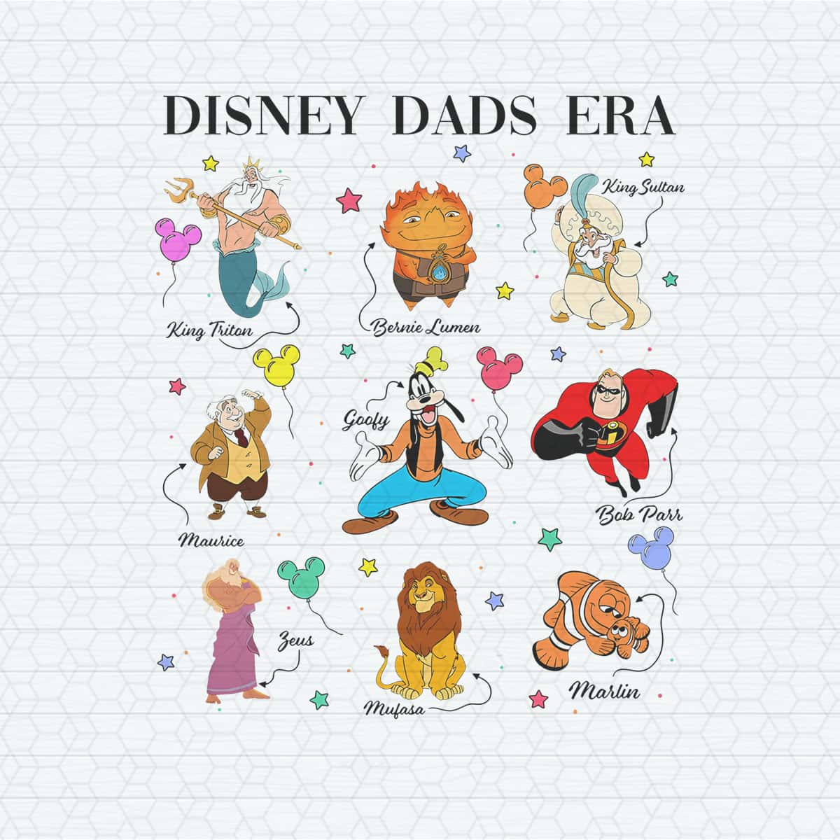 Vintage In My Disney Dad Era Disneyland Characters PNG - Inspire Uplift