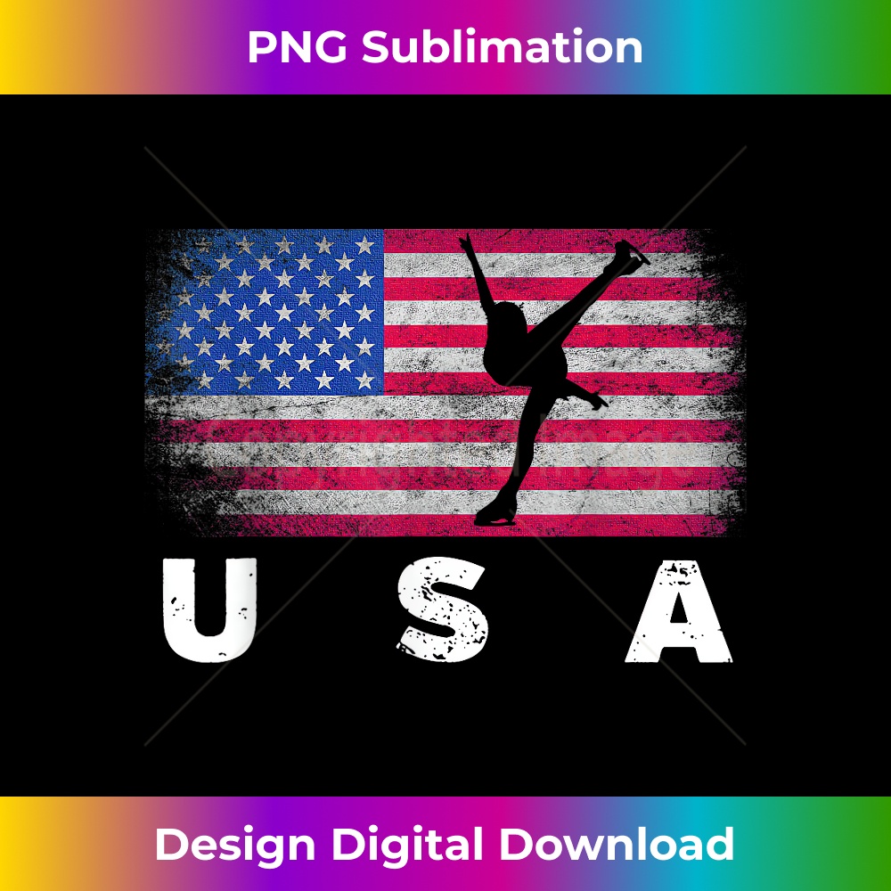 American Flag Figure Skating Cute US Skaters Gift - Sublima | Inspire Uplift