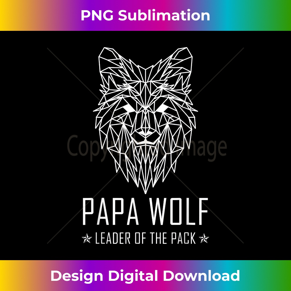 Mens Papa Wolf Pack Guide Father's Day Wolf Geometry Dad - S | Inspire ...