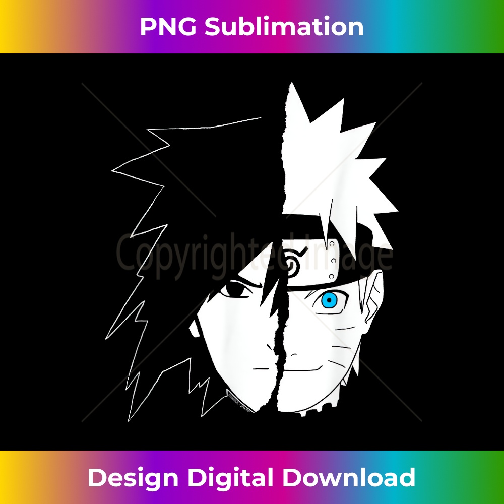 Naruto Shippuden Naruto Sasuke Split Face - Deluxe PNG Subli | Inspire ...
