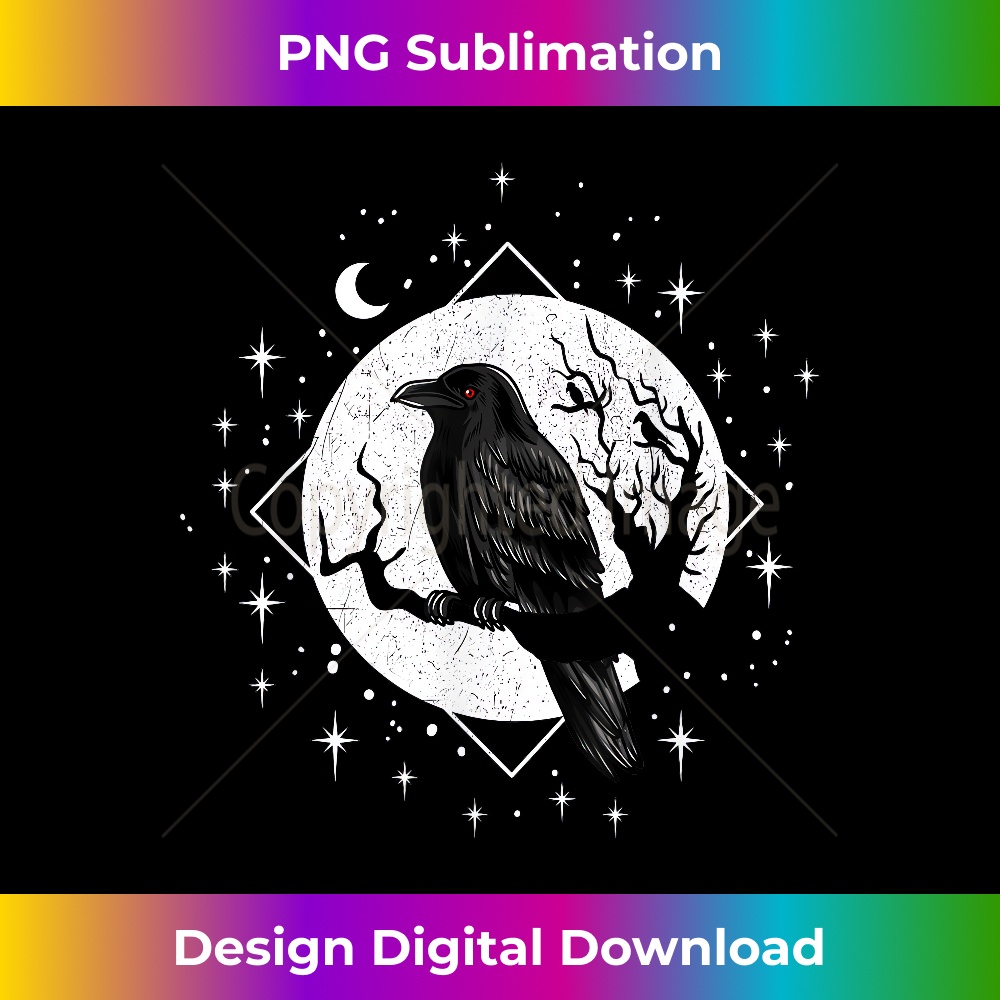 Mystical Goth Raven On Branch With Night Moon Starry Sky - C | Inspire ...