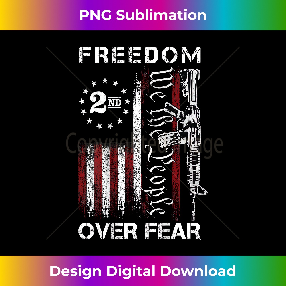 Gun American Flag Patriots Freedom over Fear (ON BACK) - Con | Inspire ...