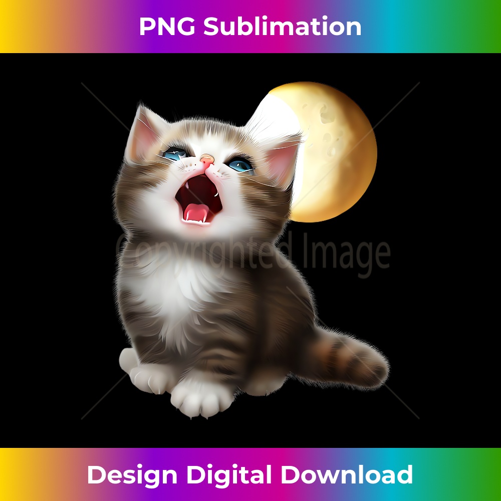 Moon Cat Meow Cat and Moon - Eco-Friendly Sublimation PNG Do | Inspire ...