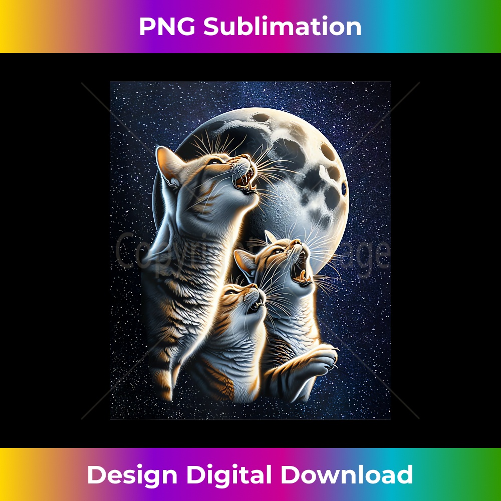 Funny Cat Three Cat Moon 3 Wolfs Cute Kitten Graphic - Vibr | Inspire ...