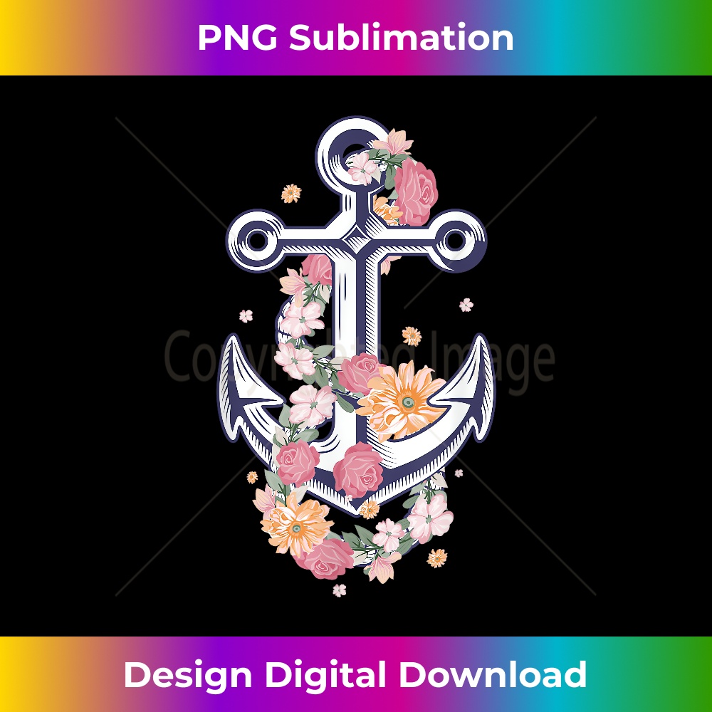 Funny Anchor Design For Women Girls Anker Ship Lover Flowery | Inspire ...