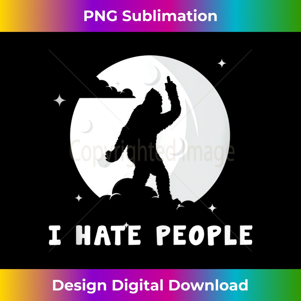 I Hate People - Funny Bigfoot Middle Finger Sasquatch Moon - | Inspire ...