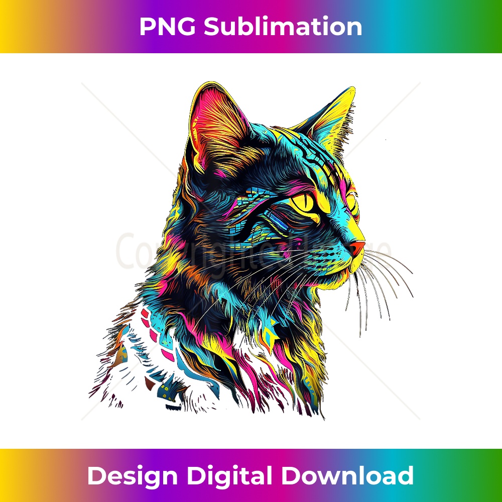 Colourful Art Cat Motif Animal Cat - Classic Sublimation PNG | Inspire ...