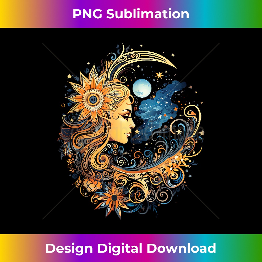 mystic sun and moon woman mystical flowers aesthetic - Craft | Inspire ...