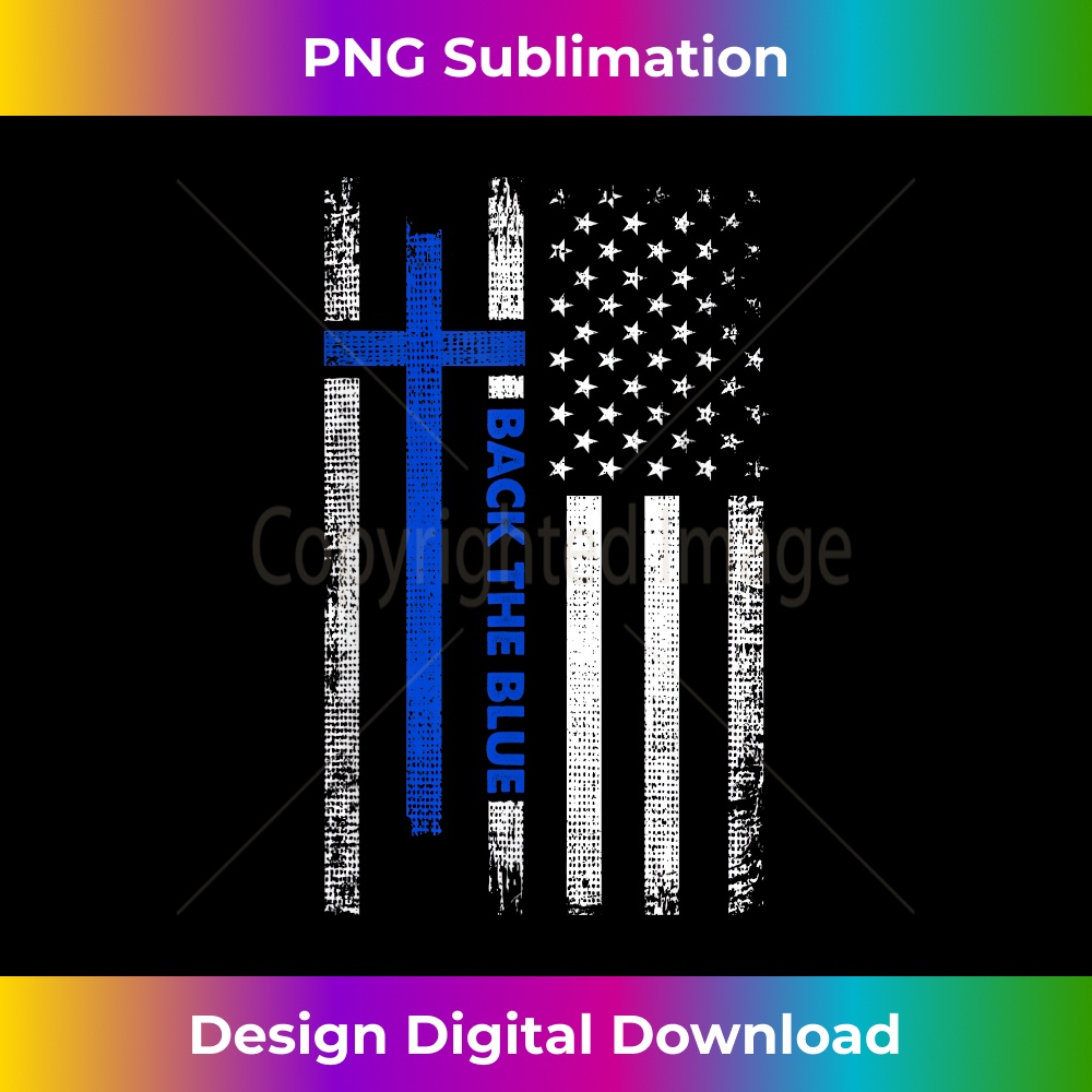 Back The Blue Jesus Faith Cross Police Thin Blue Line Flag - | Inspire ...