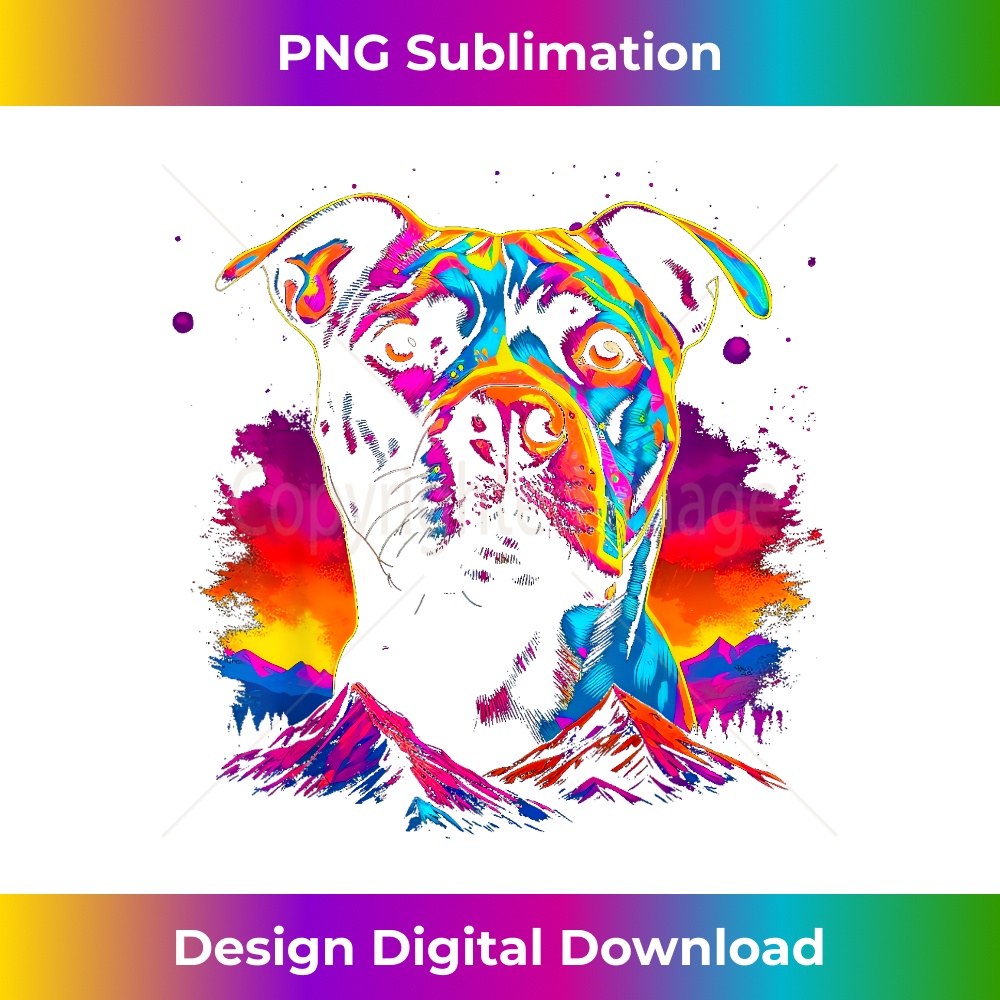 Pitbull Dog Mountain Art - Futuristic PNG Sublimation File - | Inspire ...