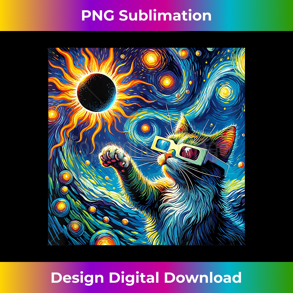2024 Solar Eclipse Glasses Cat Van Gogh Starry Night Cat - M | Inspire ...
