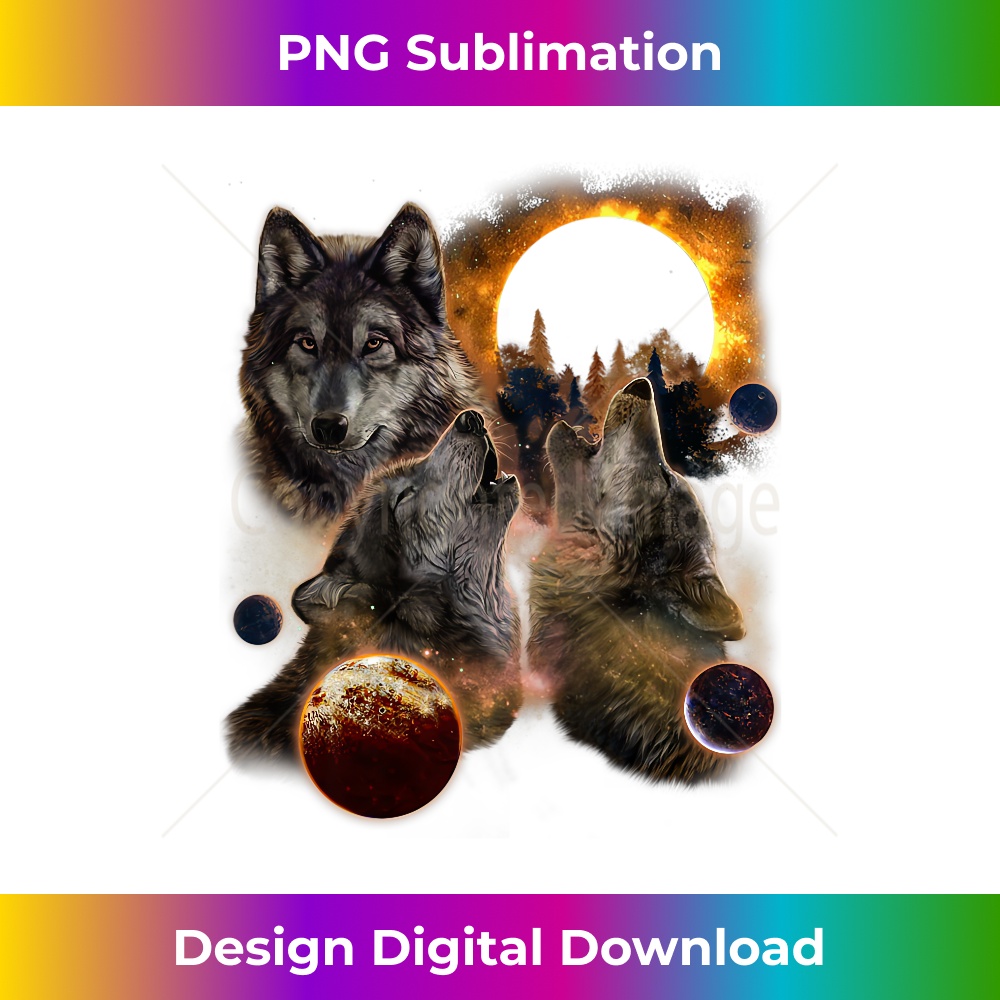 Three Wolf Solar Eclipse Moon - Chic Sublimation Digital Dow | Inspire ...