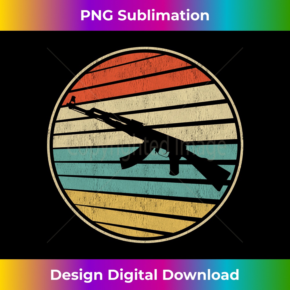 Gun Lover Retro Vintage 70s 80s AK-47 Assault Rifle Art Fun - Inspire ...