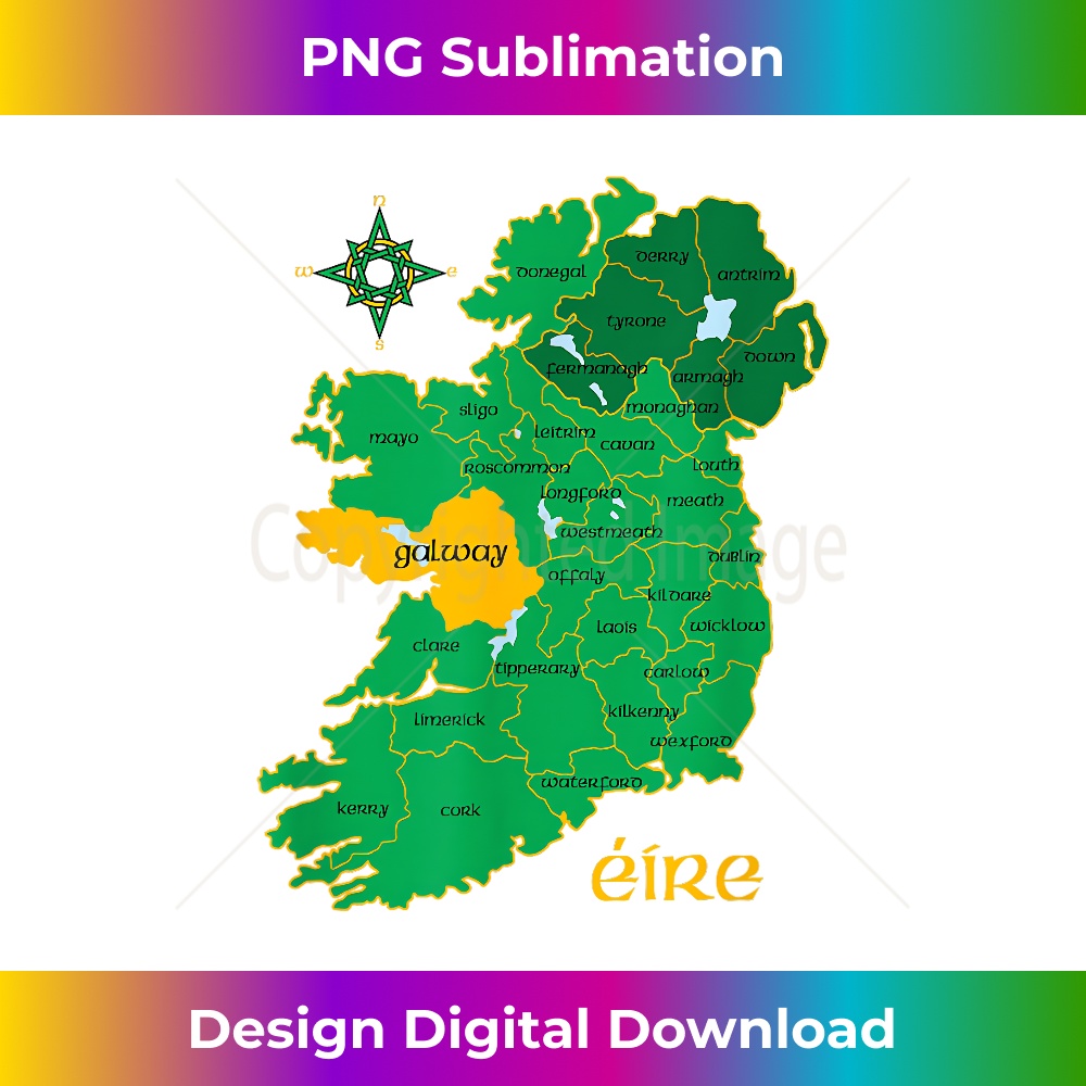 Galway Ireland County Map Eire Irish Travel - Deluxe PNG Sub | Inspire ...