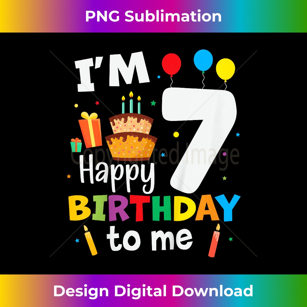 Kids 7th Birthday Seven 7yr Happy Birthday Girl & Boy 7 Year | Inspire ...