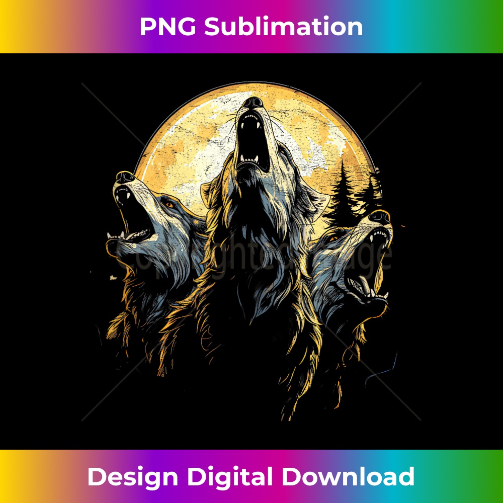 Three Wolves Howling At The Moon Cool Men's Wildlife - Innov | Inspire ...