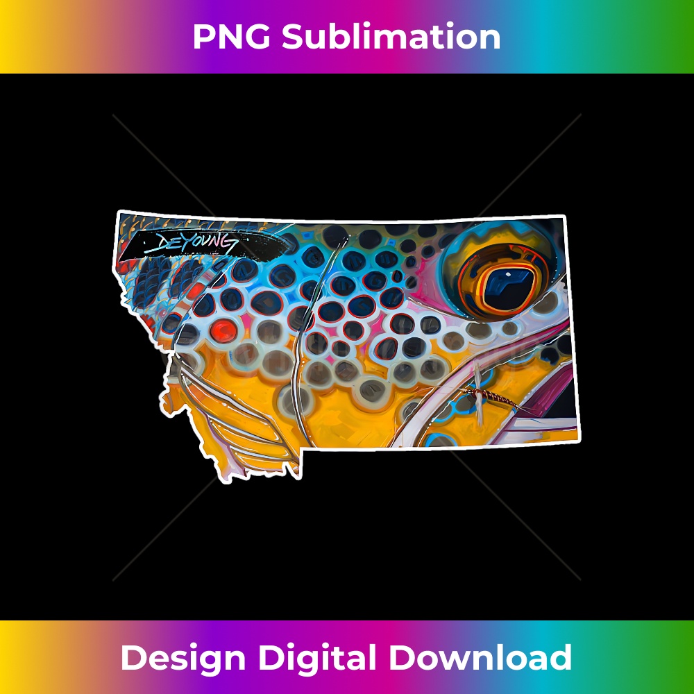 Montana shape Brown Trout Fish T- Derek DeYoung Art - Sophis | Inspire ...