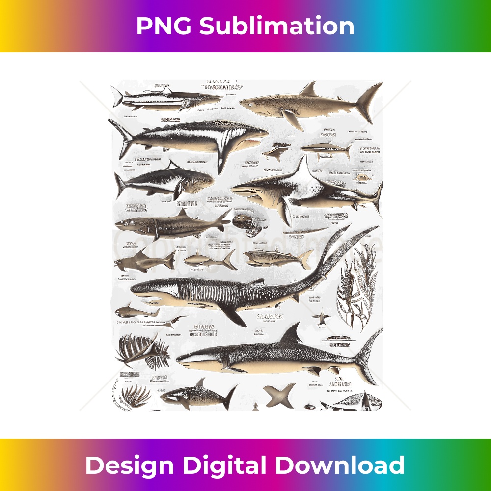 Types of Sharks Vintage Chart Entomology Graphic s - Sleek S | Inspire ...