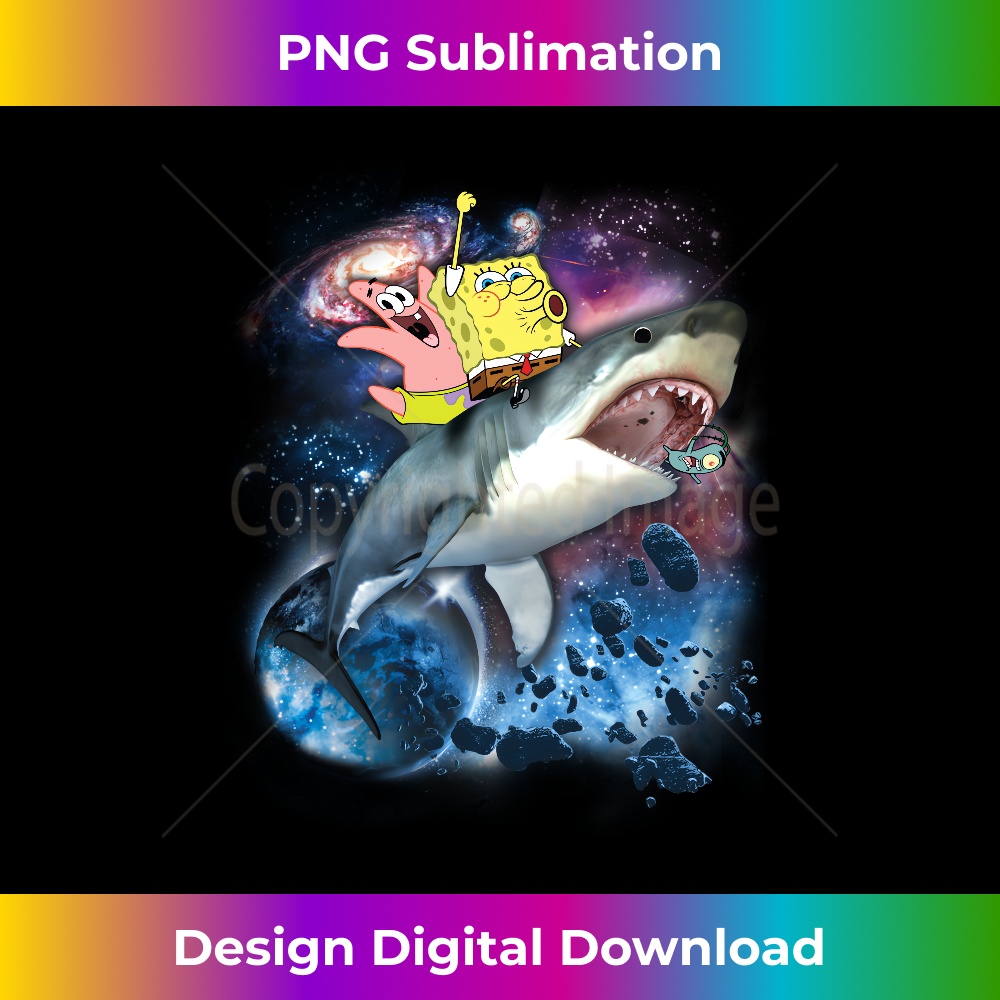 Spongebob & Patrick Riding Space Shark - Edgy Sublimation Di | Inspire ...