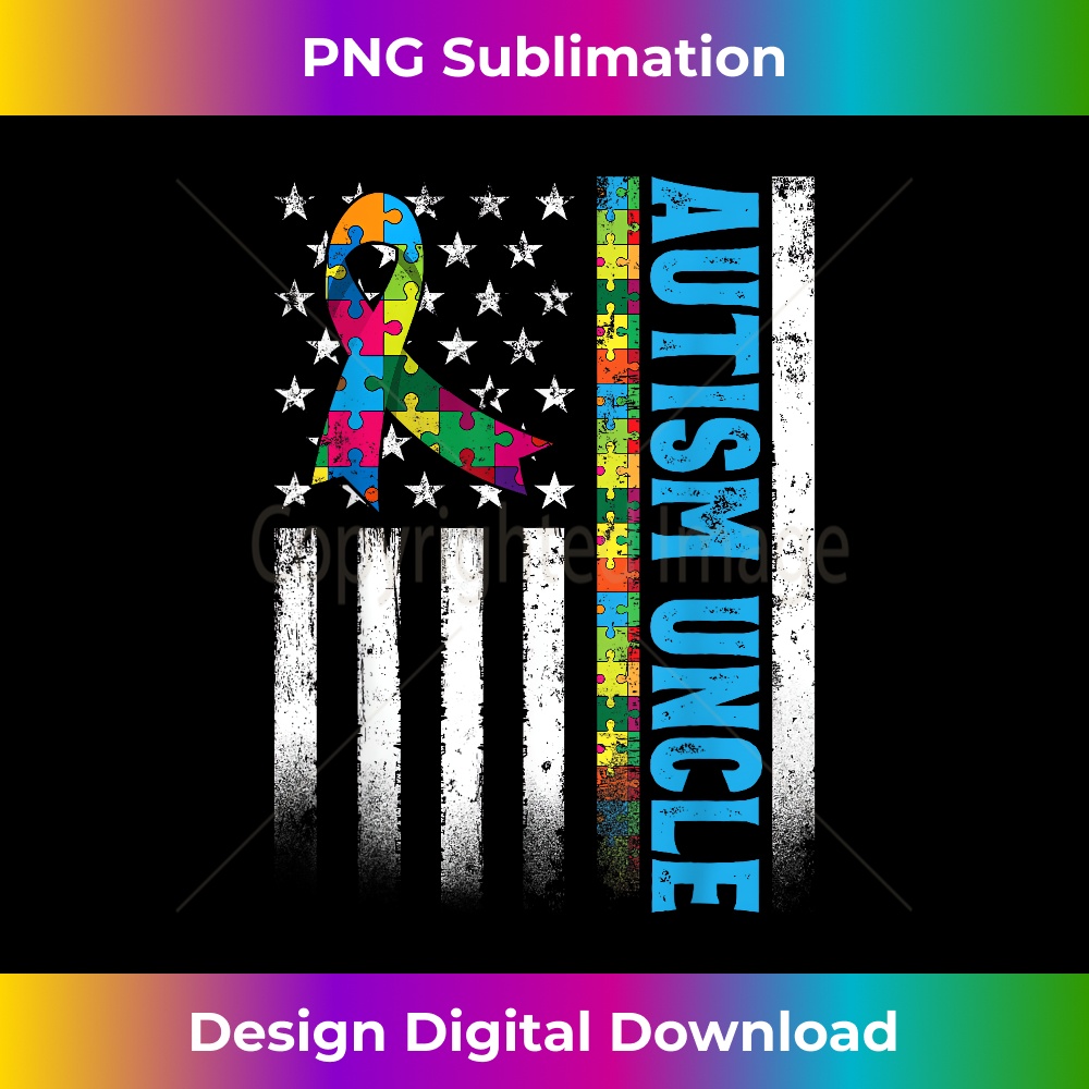 Retro American Flag Autism Uncle Awareness Autistic - Eco-Fr | Inspire ...