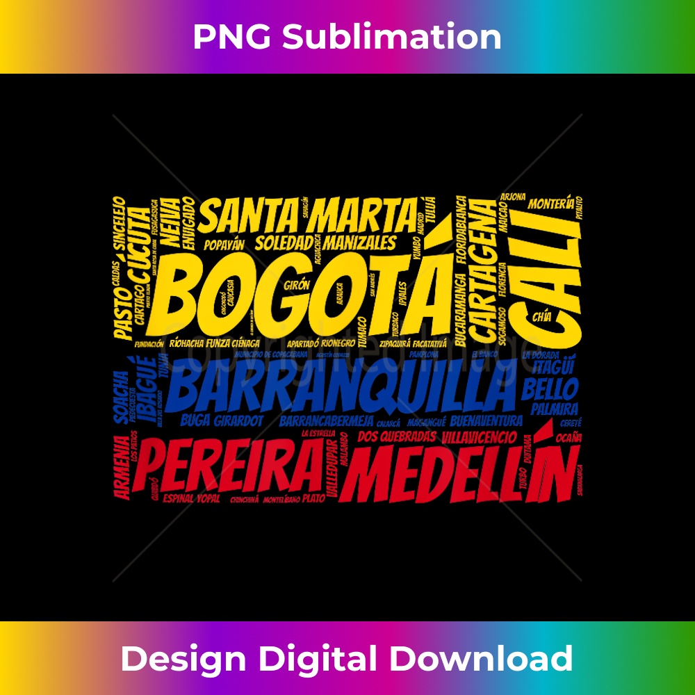 Colombia Flag with City Names Word Art - Eco-Friendly Sublim - Inspire ...