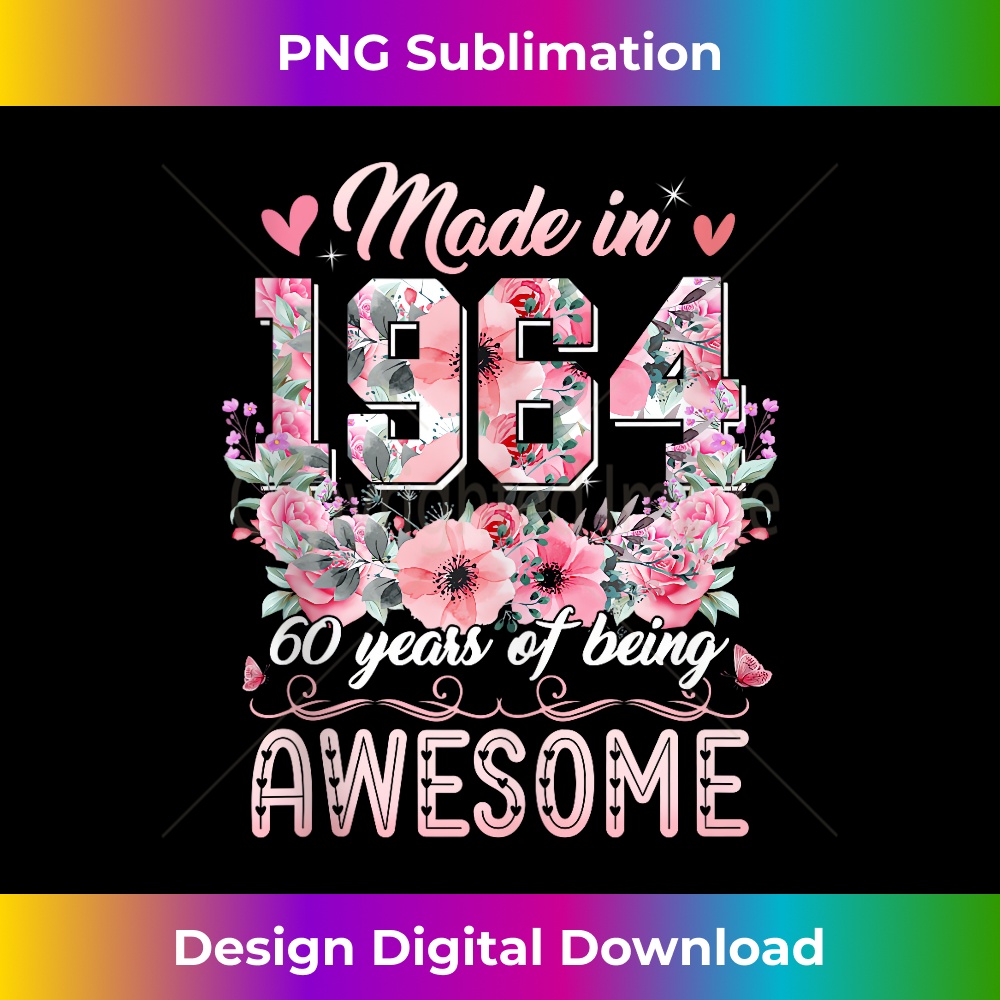 Made In 1964 60th Birthday Floral 60 Years Old s - Artisanal - Inspire ...