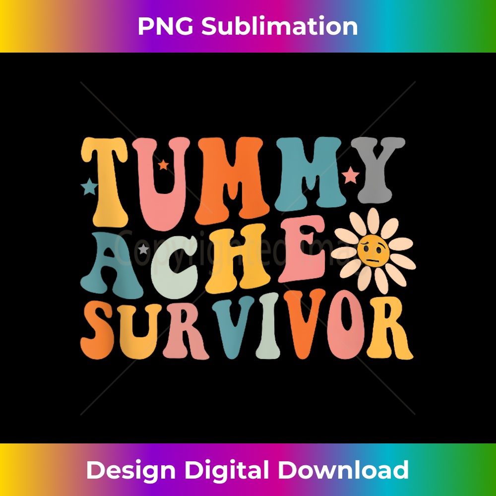 Vintage Retro Tummy Ache Survivor Tummy Hurts - Flower Art - | Inspire ...