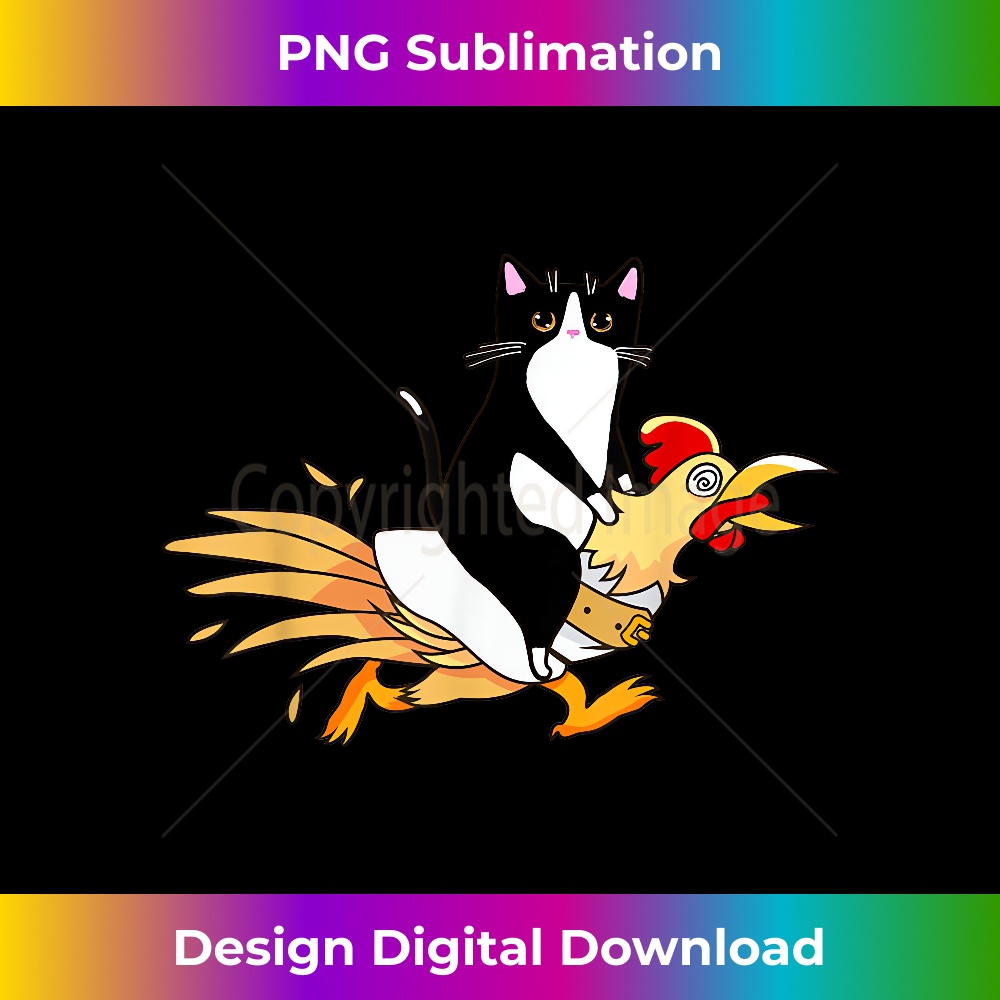 Tuxedo Cat Riding a Chicken for Catfather - Sublimation-Opti | Inspire ...