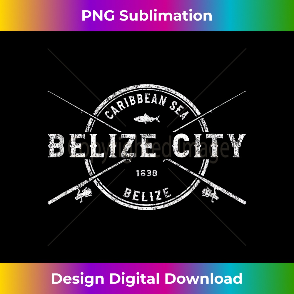 Belize City Vintage Crossed Fishing Rods - Vibrant Sublimati | Inspire ...