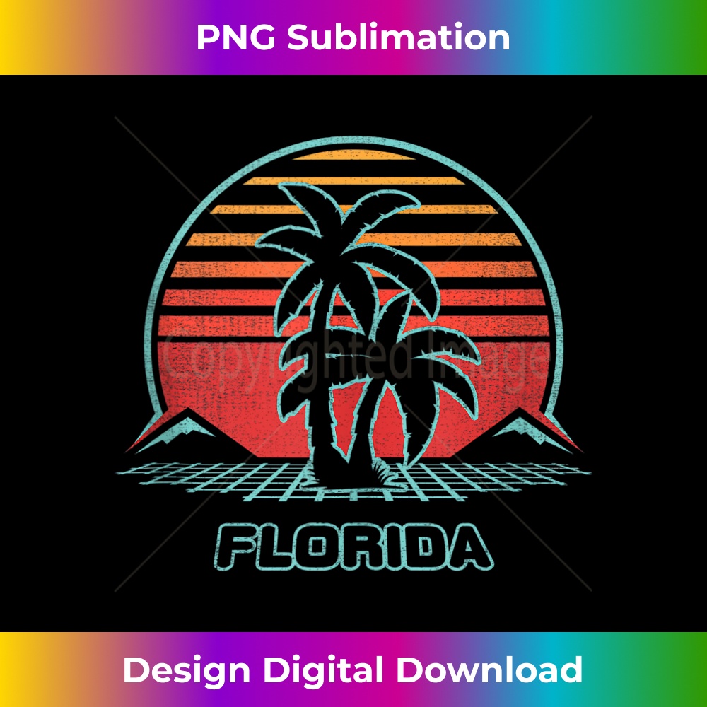 Florida Retro Palm Tree Beach 80s Style - Eco-Friendly Subli - Inspire ...