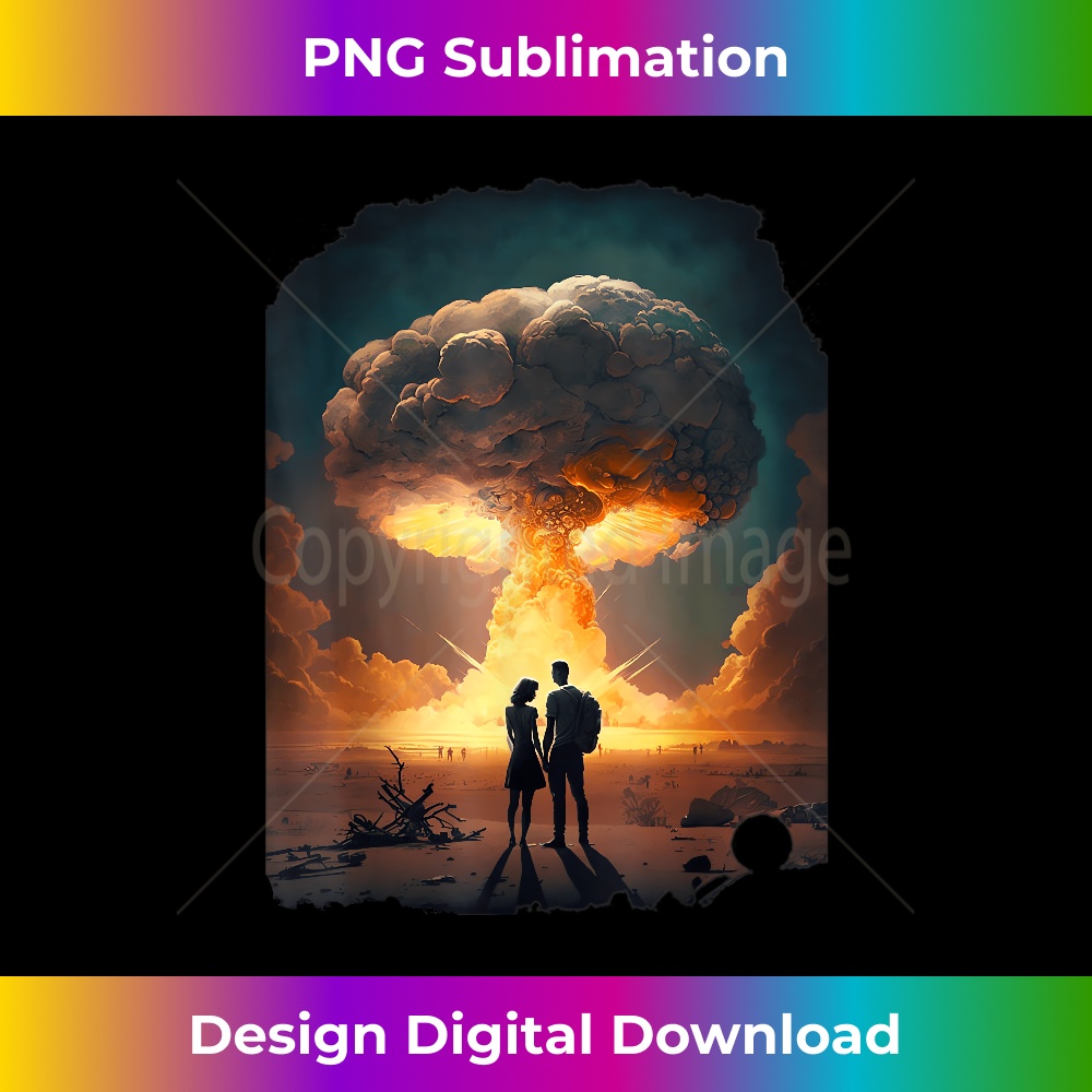 Love Couple in front of Atomic Bomb Explosion Mushroom Cloud | Inspire ...