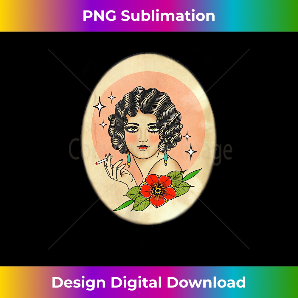 American Traditional Tattoo Smoking Lady Old School - Innova | Inspire ...