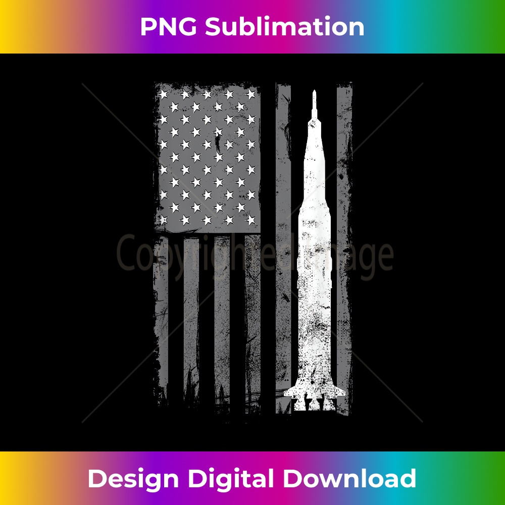 Apollo 11 Saturn V Rocket American Flag Space Launch Vintage | Inspire ...