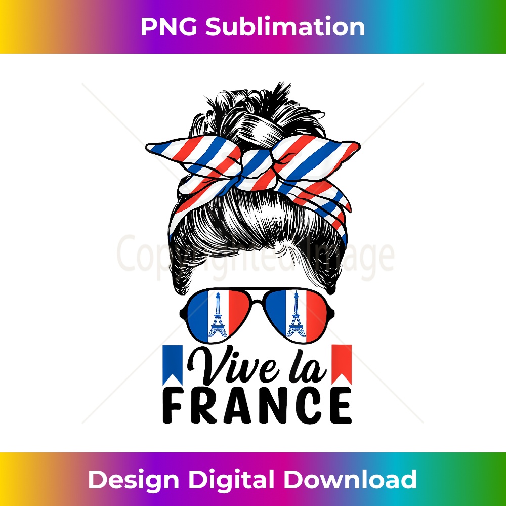 Vive La France Messy Bun Flag French National Bastille Day - | Inspire ...