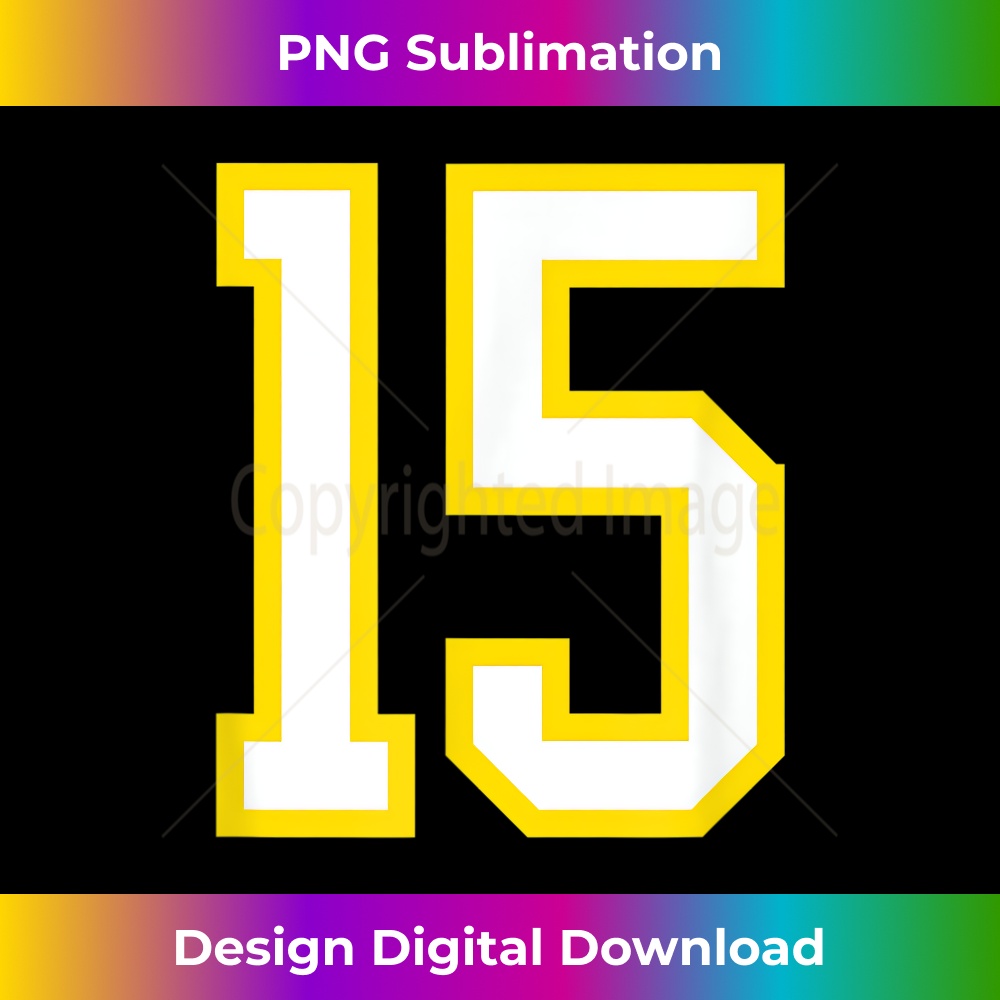 Jersey Number #15 Yellow White Birthday Sports Number - Slee | Inspire ...